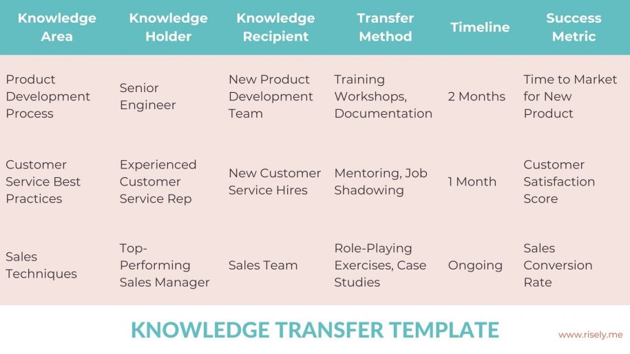How to Craft a Winning Knowledge Transfer Plan? - Risely